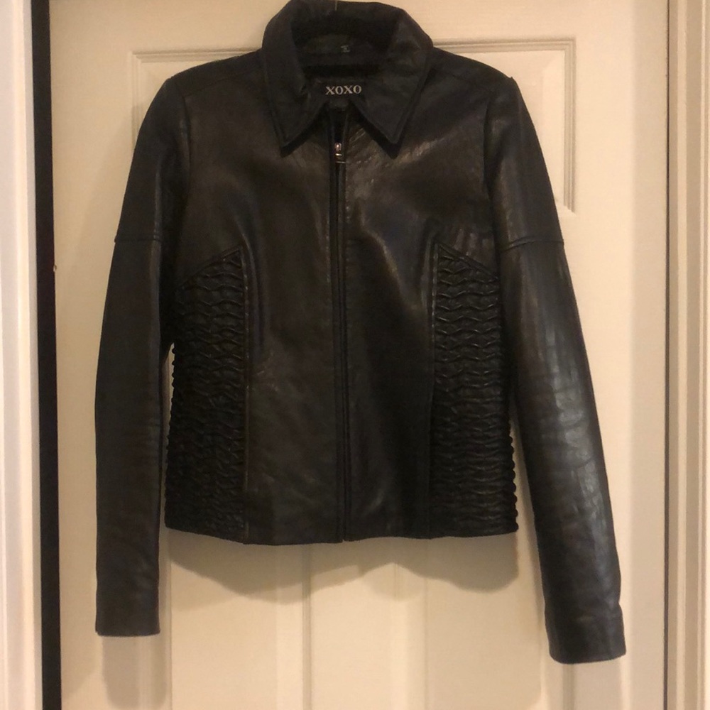 Xoxo Black Genuine Leather Jacket - Gem